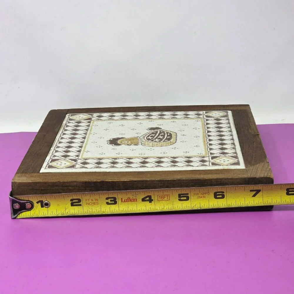 Piemme | Kitchen | Vintage Italian Ceramic Tile Trivet Wooden Frame ...